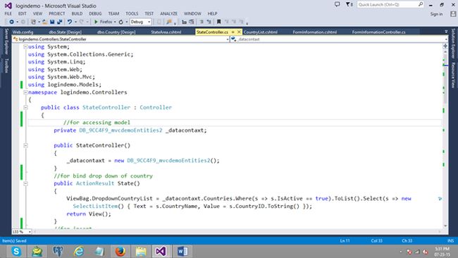 Create Entity Data Model Insert Update Delete Code Using