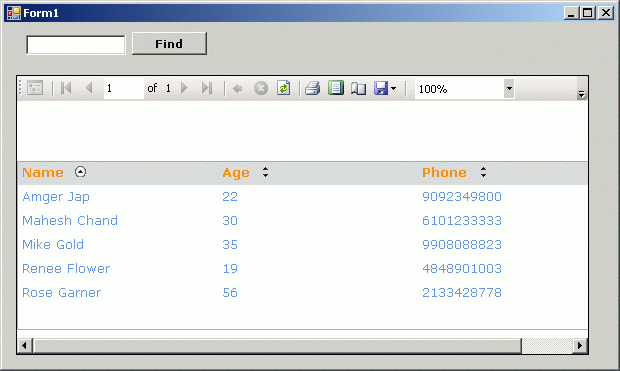 Implement Sorting in Reports using Report Viewer